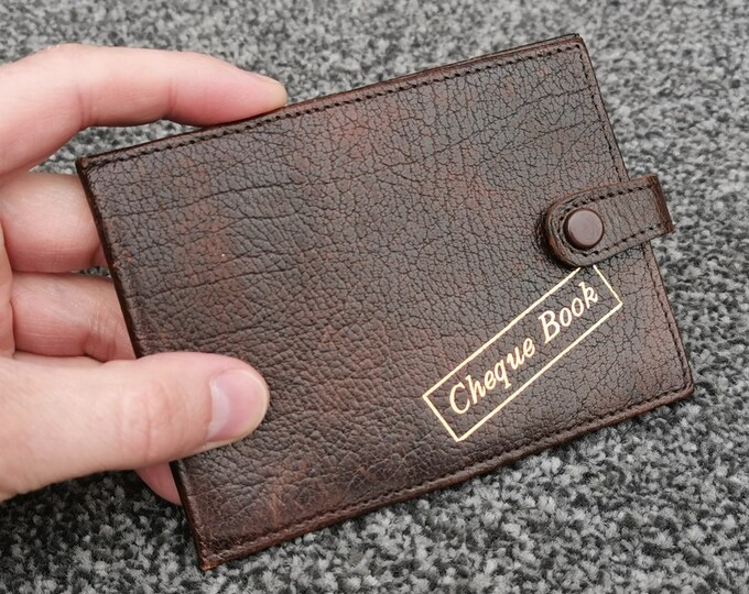 Vintage Leather Wallet Cheque Bank Book Holder, Made in Britain - Etsy