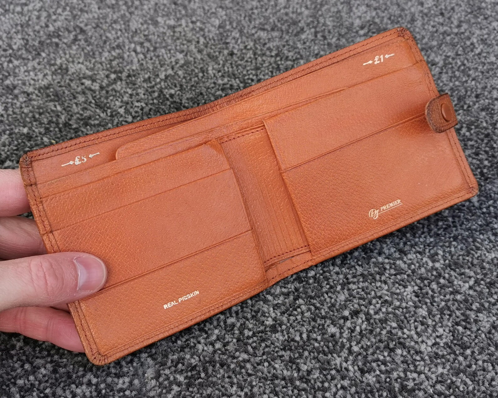 PJ 'premier' Vintage Pigksin Leather Notecase Pocket Wallet, 1960s/70s ...
