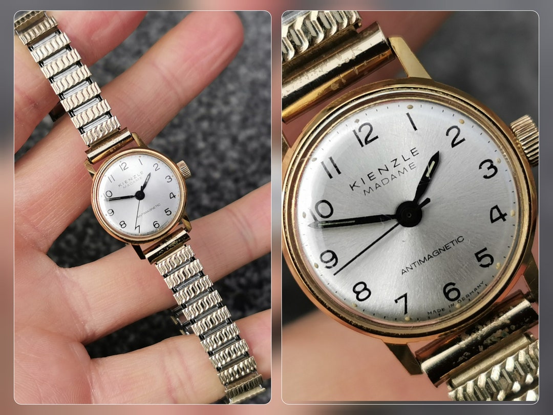 70s Vintage German Kienzle Madame Mechanical Watch Goldtone Expansion ...