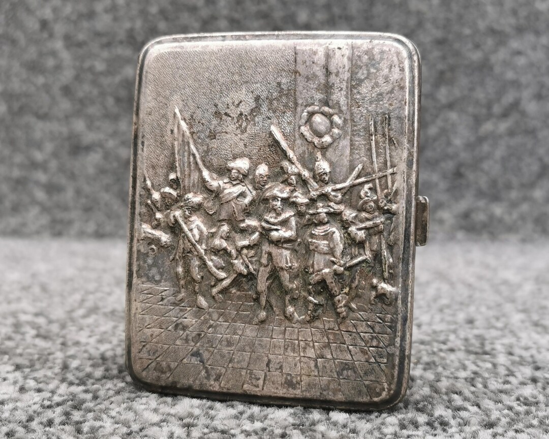 3.25 Silver Cigarette Case Zilpla 90 Dutch Rembrandt Repousse Work - Etsy
