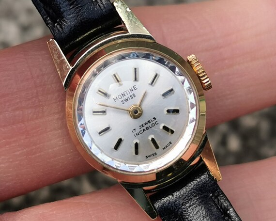1970s Montine Watch Swiss Made 17 Jewels Round Dial, … - Gem