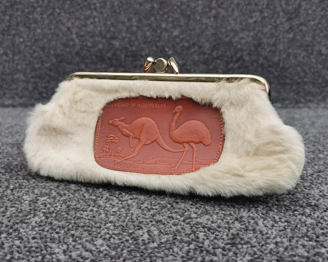 Vintage Purse, Kangaroo Leather & Fur, Australia Souvenir - Etsy