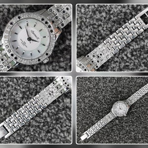 Ingersoll Diamond & Gem Bezel Watch: Mother-of-pearl Dial, Stainless ...