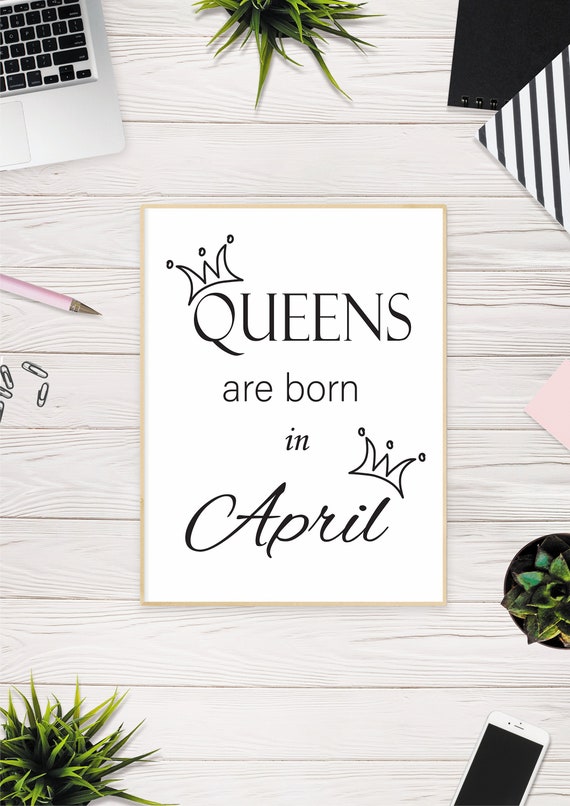 PRINTABLE Wall Art Instant Download Print April Birthday | Etsy