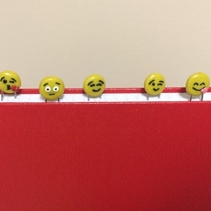 BACK TO SCHOOL Set of 6 Emoji Smiley Planner Clips, Diary Clip, Paper Bookmark Clip, Polymer ...