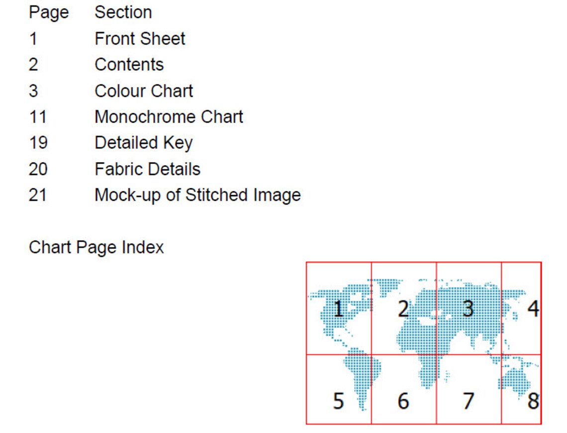 Embroidery Pattern World Map Art Cross Stitch PDF Instant - Etsy