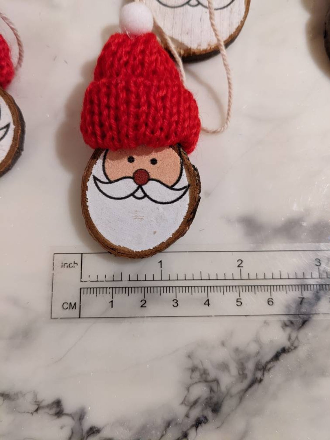 Set of 4, Santa Claus Natural Wood Christmas Tree Ornaments - Etsy