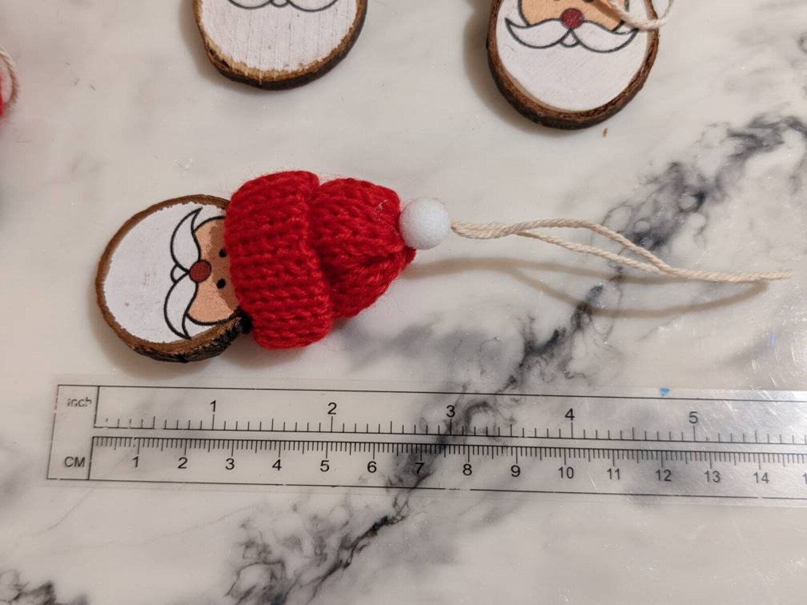 Set of 4, Santa Claus Natural Wood Christmas Tree Ornaments - Etsy