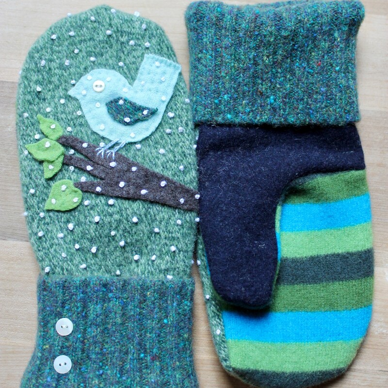 Embroidered Mittens - Etsy
