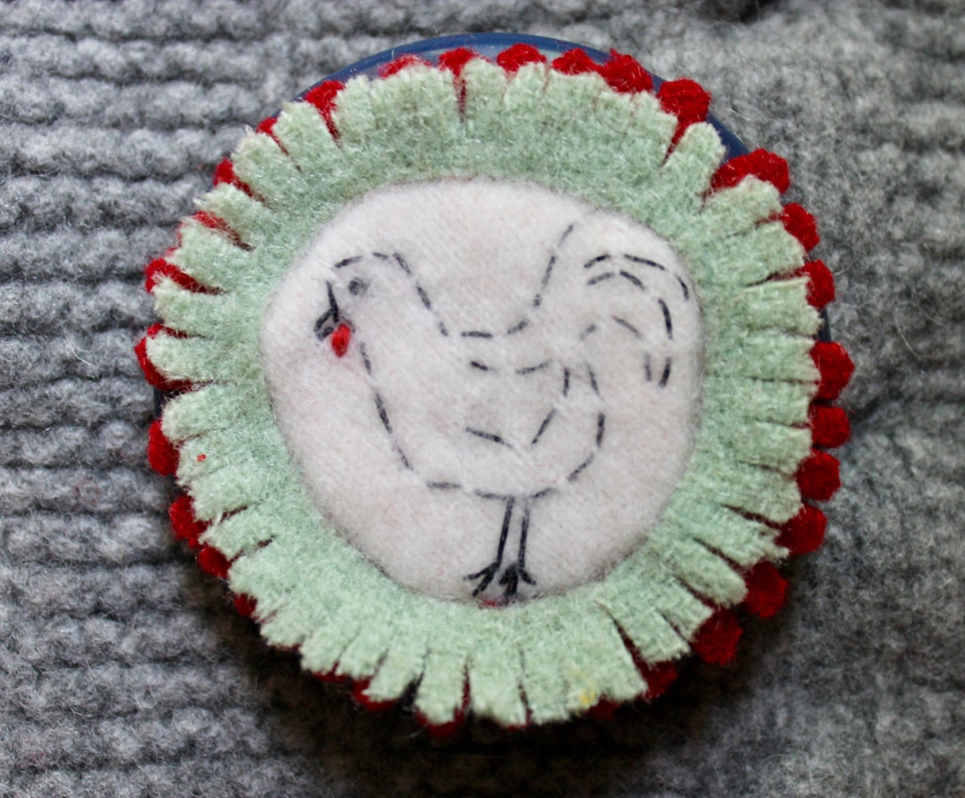Chicken Wool Buckle Pin, Chicken Wool Brooch, Vintage Buckle Pin - Etsy
