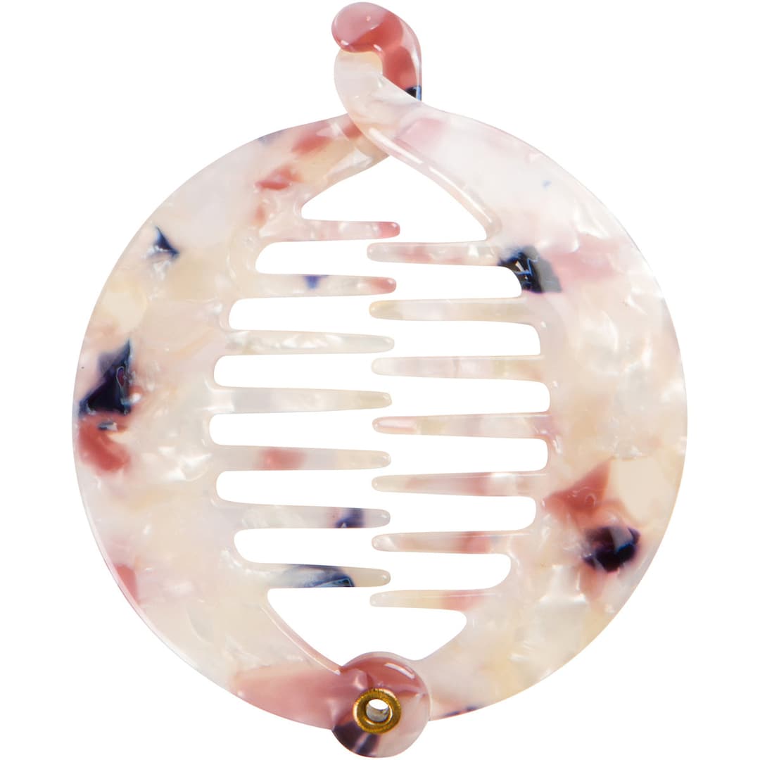 Round Pink Cream Banana Clip Ponytail Holder Classic Fish Clip Girl ...