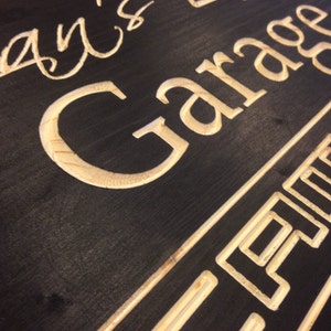 Custom Garage Workshop Carved Wood Sign - Man Cave Customized Garage ...