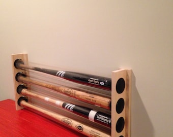 6 Baseball Bat Display Holder Rack Wall Mount Holds 6 Full | Etsy