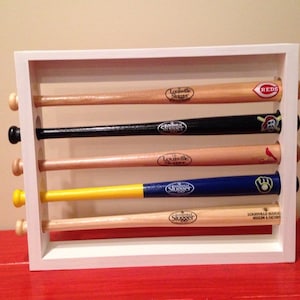 Mini Baseball Bat Display Holder Rack – Table Top or Wall Mount – Holds ...