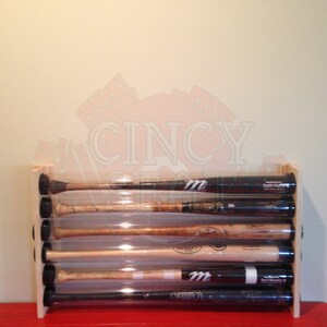6 Baseball Bat Display Holder Rack – Wall Mount – Holds 6 Full Size ...