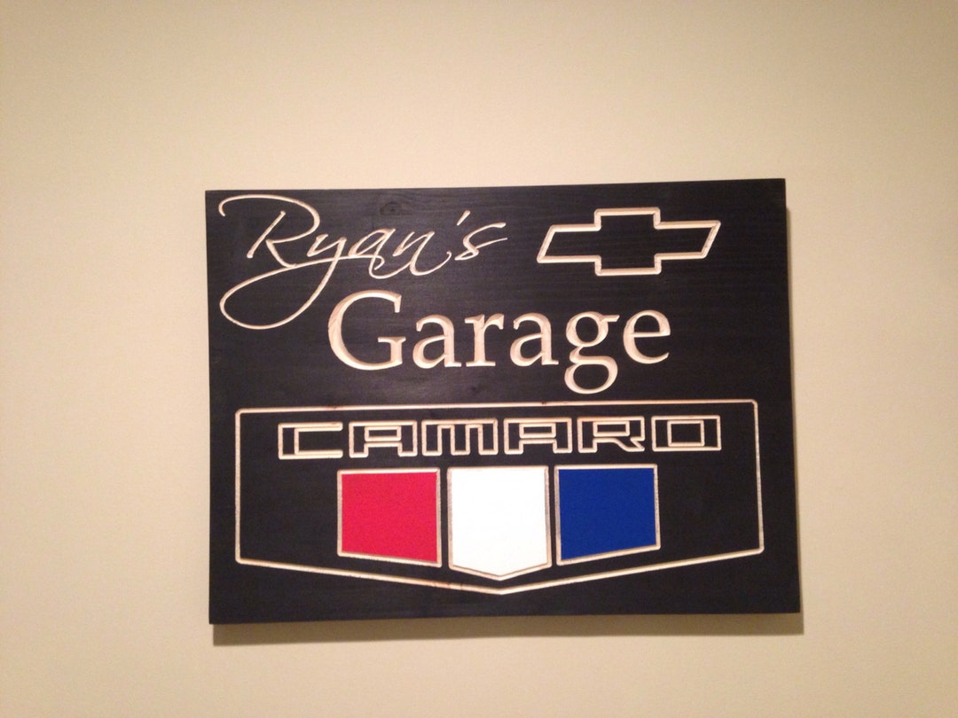 Custom Garage Workshop Carved Wood Sign - Man Cave Customized Garage ...