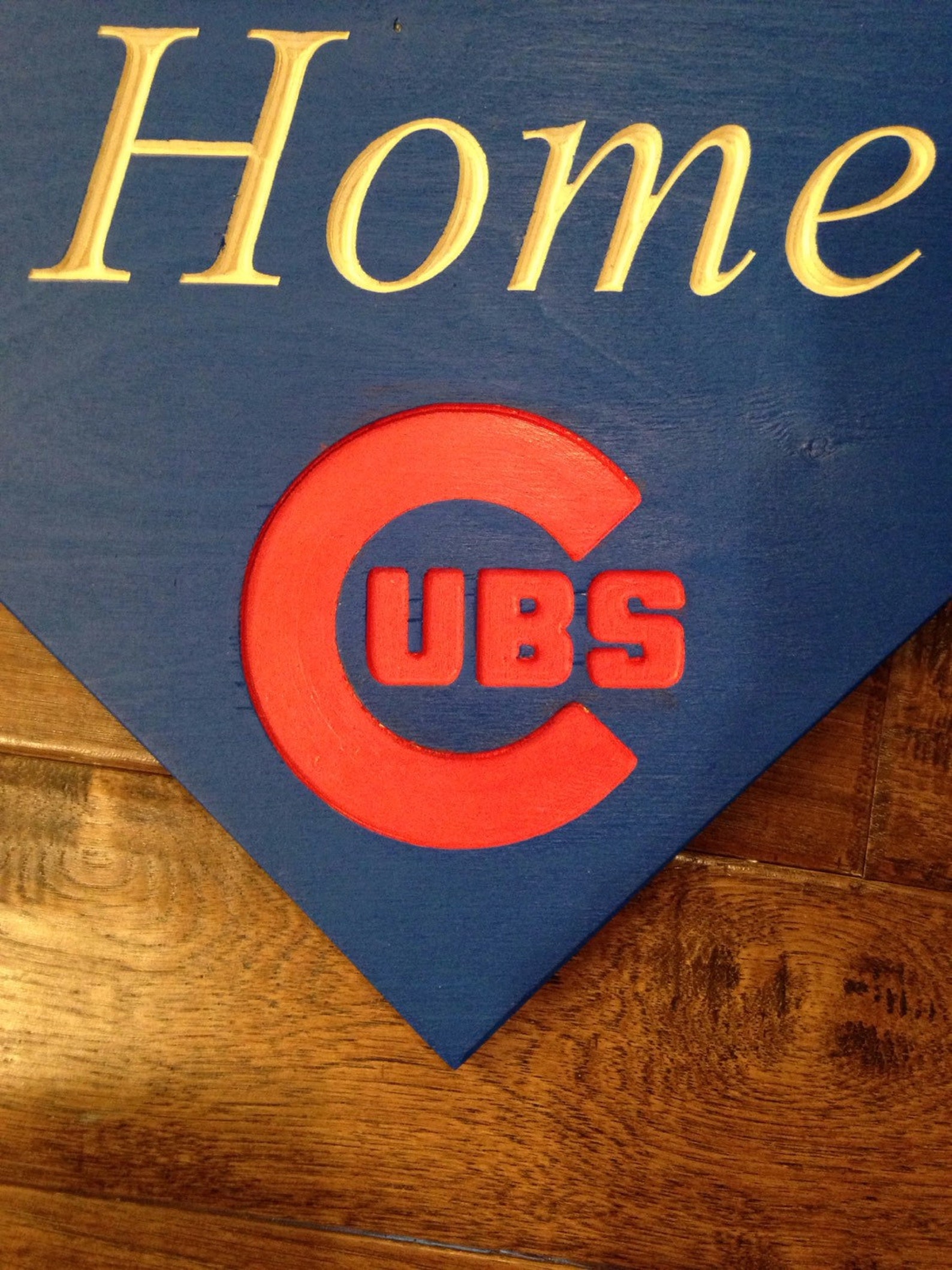 Chicago Cubs Home Plate Wood Sign . Baseball Sign . Customizable Carved ...