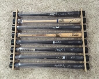 6 Baseball Bat Display Holder Rack Wall Mount Holds 6 Full | Etsy