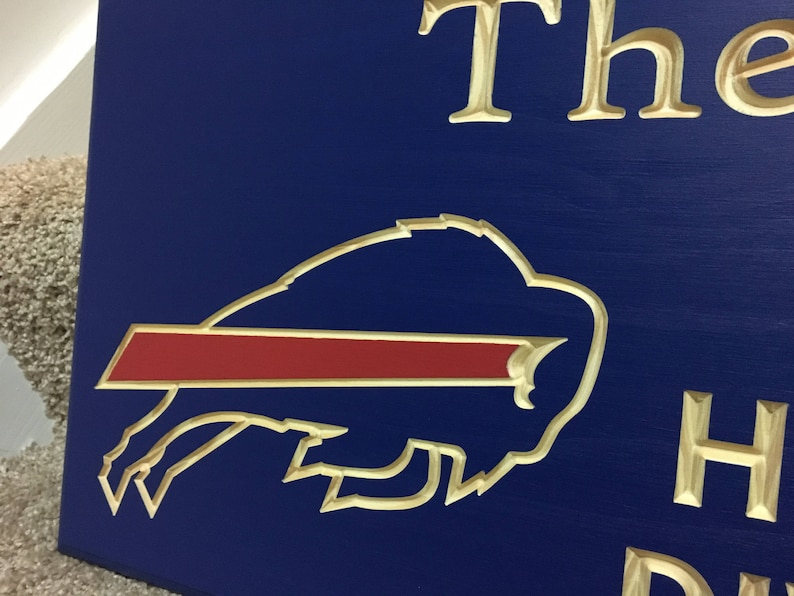 A house divided NFL football carved wood sign Customize | Etsy