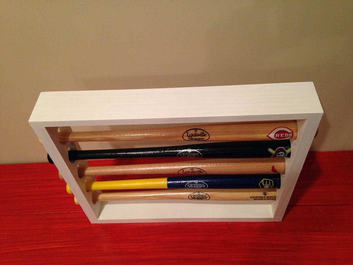 Mini Baseball Bat Display Holder Rack – Table Top or Wall Mount – Holds ...