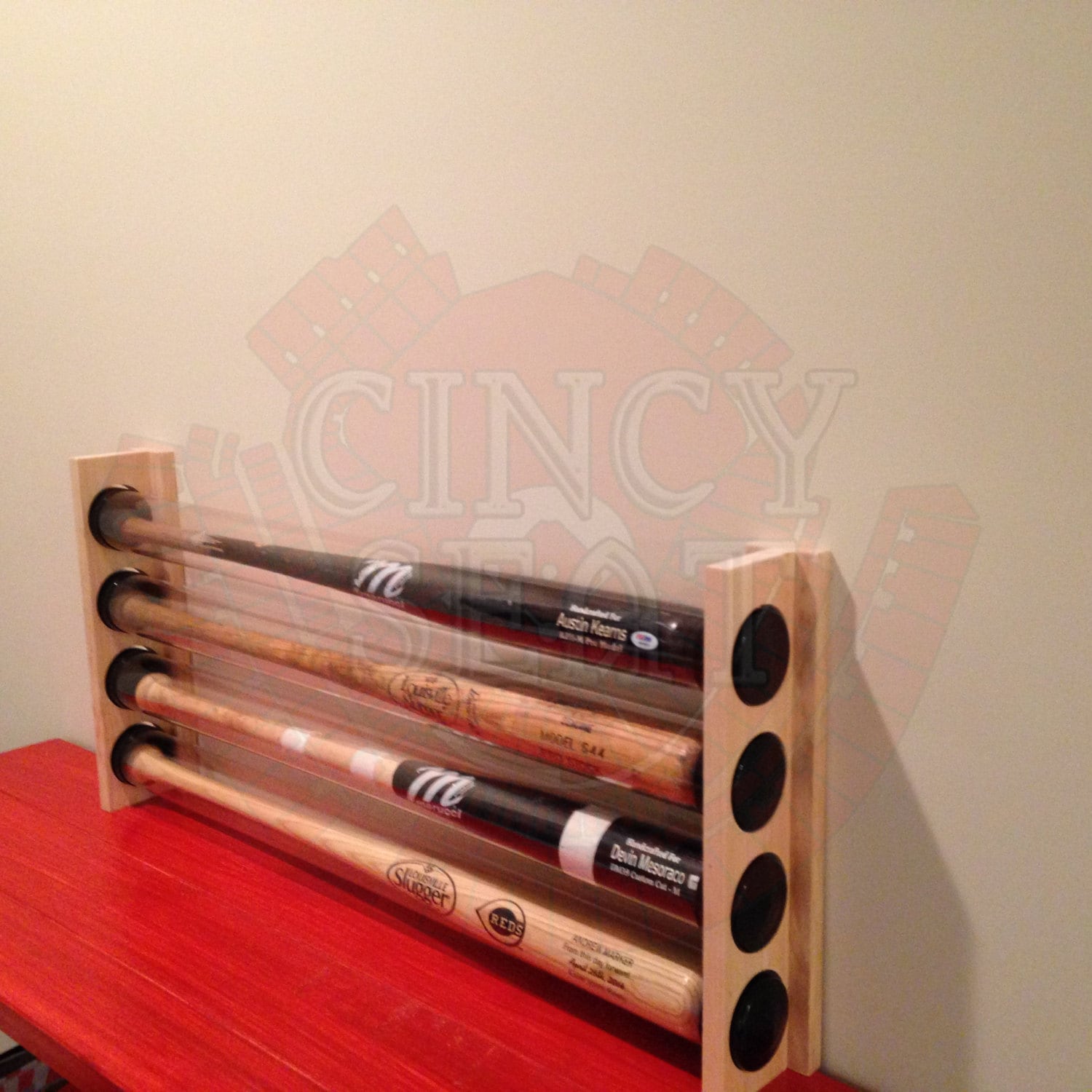 4 Baseball Bat Display Holder Rack Wall Mount Holds 4 Full - Etsy