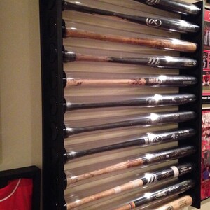 12 Baseball Bat Display Holder Rack – Wall Mount – Holds 12 Full Size ...