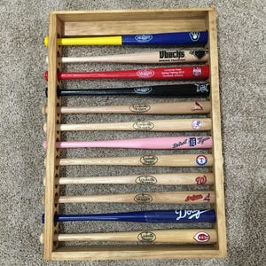 Mini Baseball Bat Display Holder Rack – Table Top or Wall Mount – Holds ...