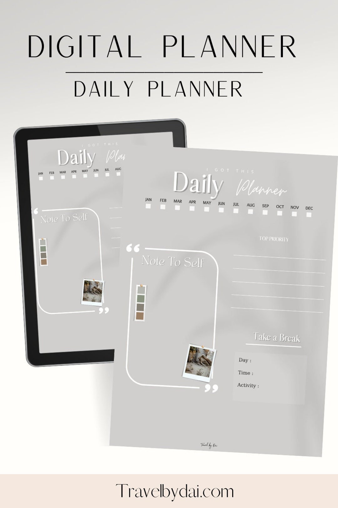 Daily Digital Planner Template for Goodnotes iPad | iPad Planner ...