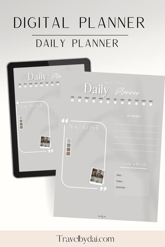 Daily Digital Planner Template for Goodnotes Ipad Ipad | Etsy