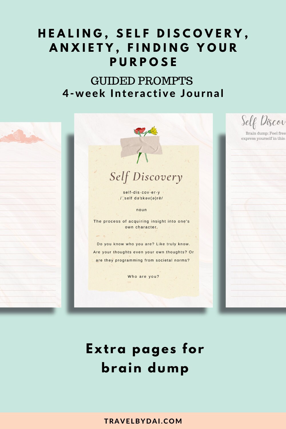 Self Discovery Manifestion journal with Journal Prompts | Etsy