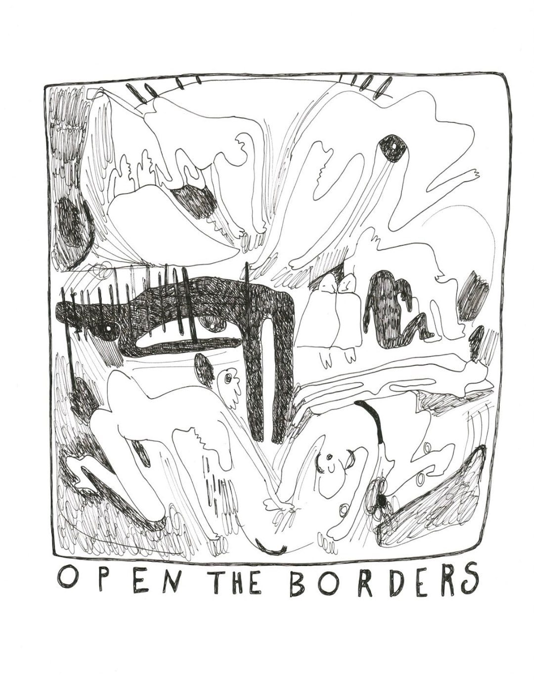 Large Poster open the Borders - Etsy