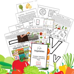 V is for Vegetables Preschool Activity Bundle - Etsy