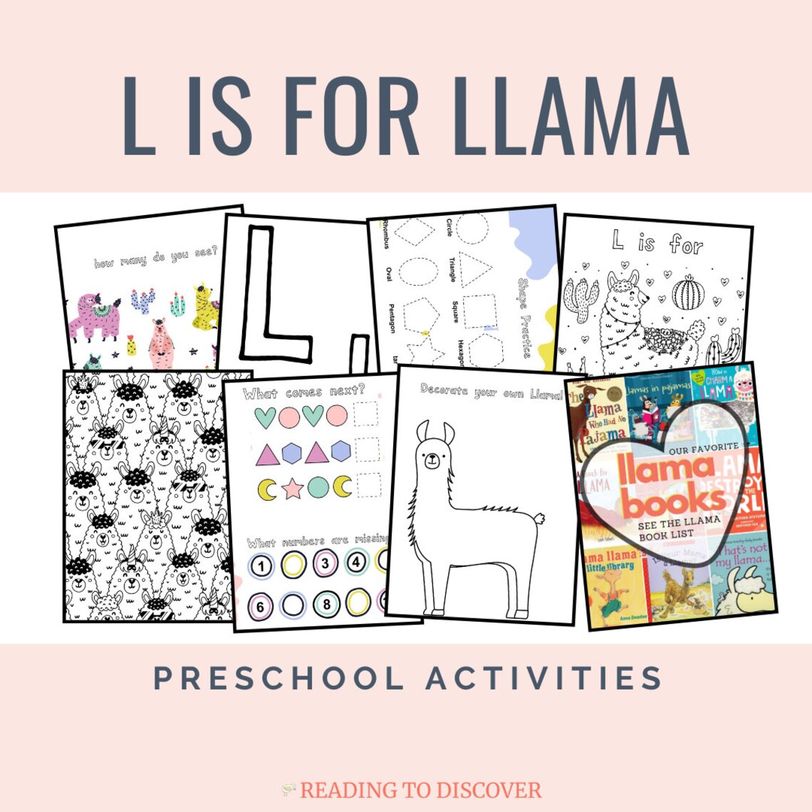 Llama Preschool Activity Pack | Letter L Tracing, Counting, Crafts (PDF ...