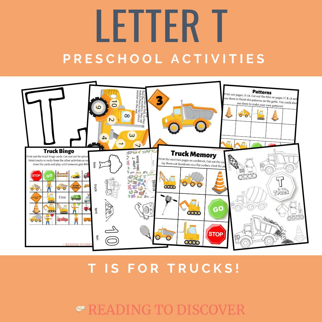 T is for Trucks Trucks Preschool Activities - Etsy