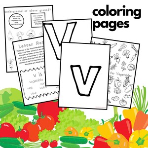V is for Vegetables Preschool Activity Bundle - Etsy