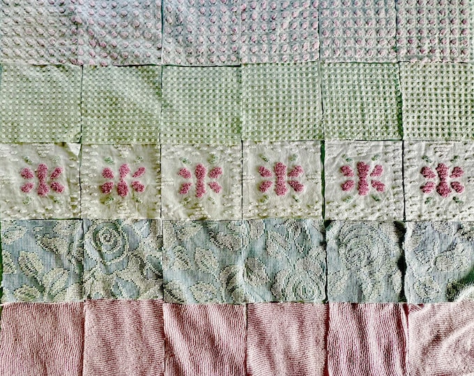 42 Vintage Chenille Squares to Mix and Match and Make Your Own Baby ...