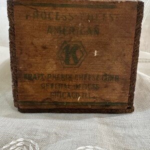Antique Wooden Cheese Box - KRAFT American Pasteurized Process Cheese ...