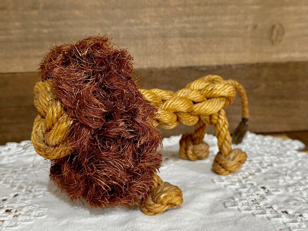 1960s Mid Century Natural Rope Lion - Highly Collectable Toy From ...