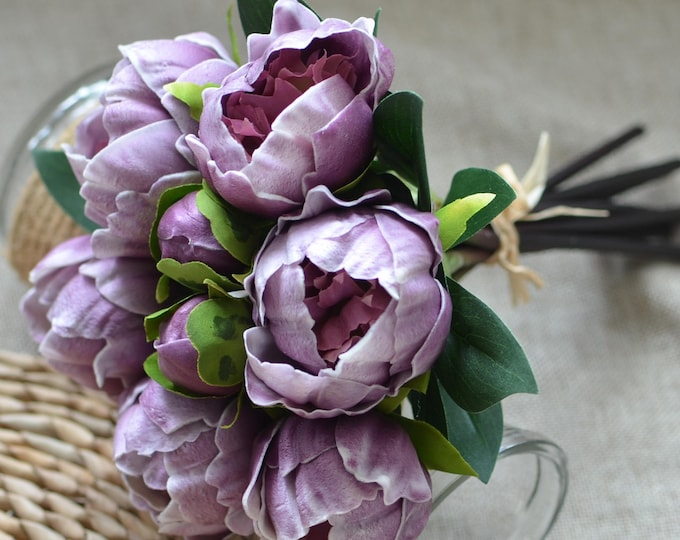 Pink Peony Bundles Real Touch Flowers Silk Peony Bridal - Etsy