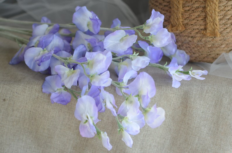 3 Colors White Sweet Pea Artificial Sweet Pea Lilac - Etsy