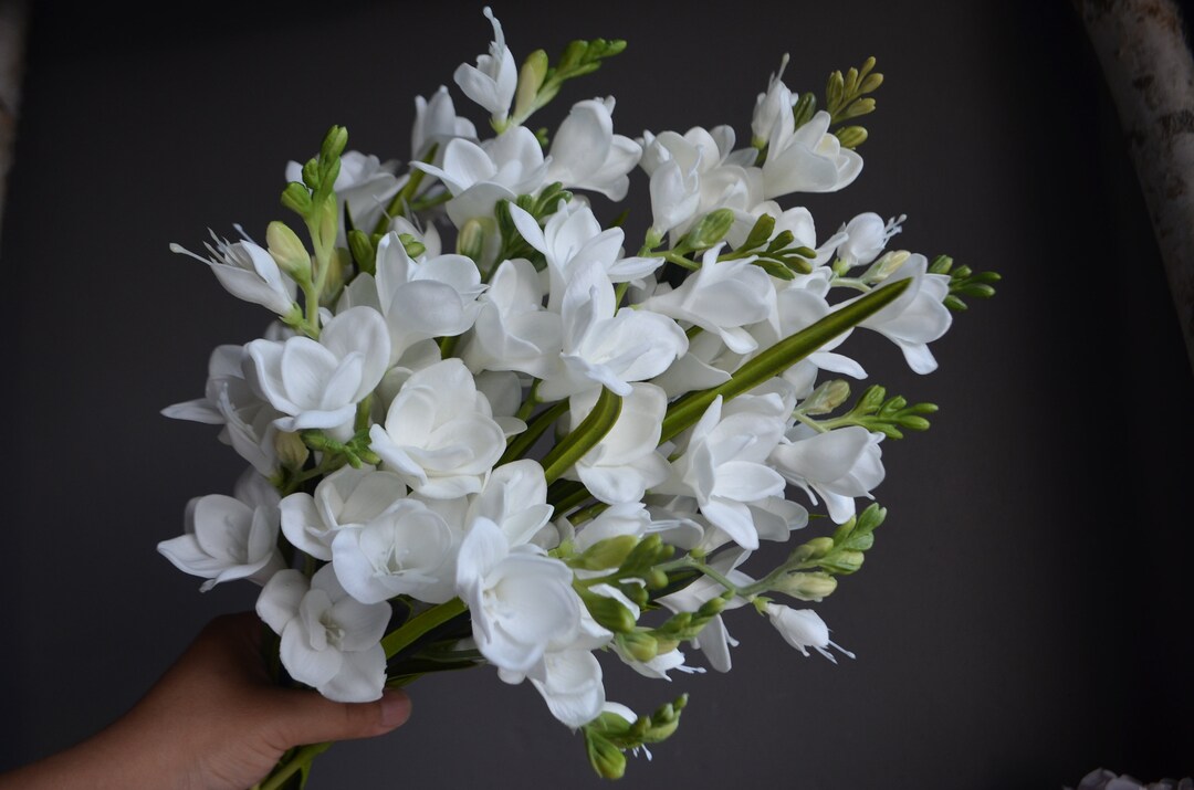 Artificial Freesia, Real Touch Freesia, Silk Orchids, White Freesien ...