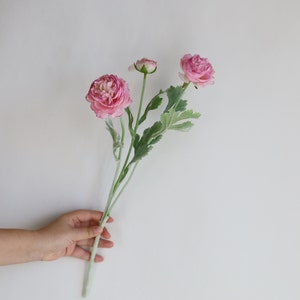 20" Faux Ranunculus, Artificial Ranunculus, Fake Ranunculus, Silk ...
