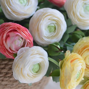 Luxe Faux Ranunculus, Silk Ranunculus, Artificial Flowers Arrangement ...
