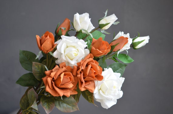 Burnt Orange Flowers Burnt Orange Roses Burnt Orange Decor | Etsy