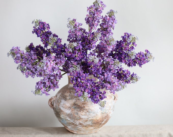 28 Cream Fake Lilacs Flower Branch, Faux Spring Flower Stem ...