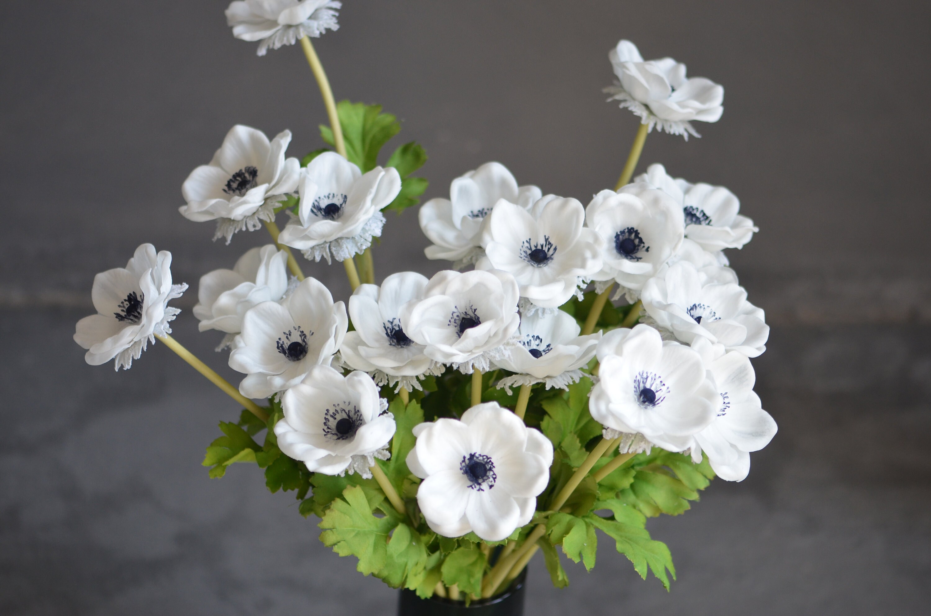 Deep Blue Center Anemones Real Touch Flowers, Centerpieces, Decorative ...