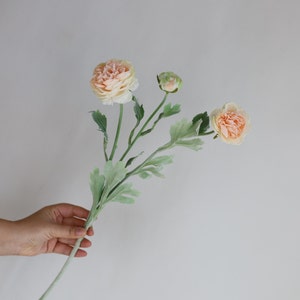 20" Faux Ranunculus, Artificial Ranunculus, Fake Ranunculus, Silk ...