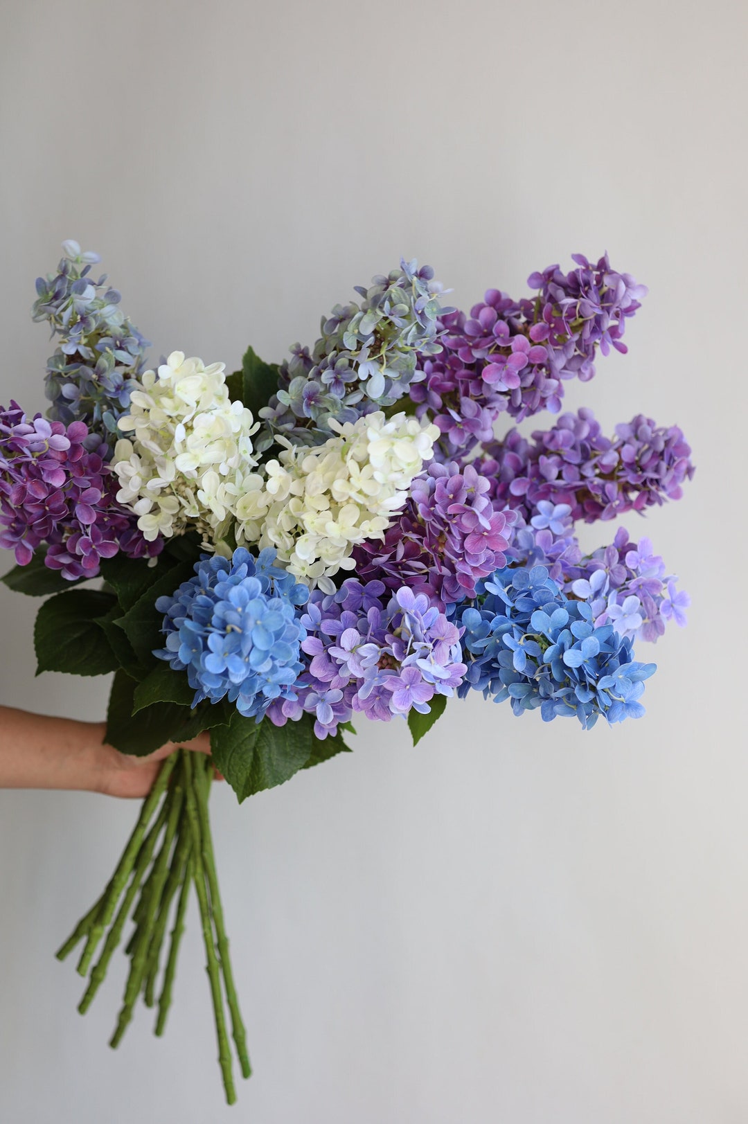 27.5 Real Touch Huge Cone Shaped Hydrangeas Stem, Artificial Flowers ...