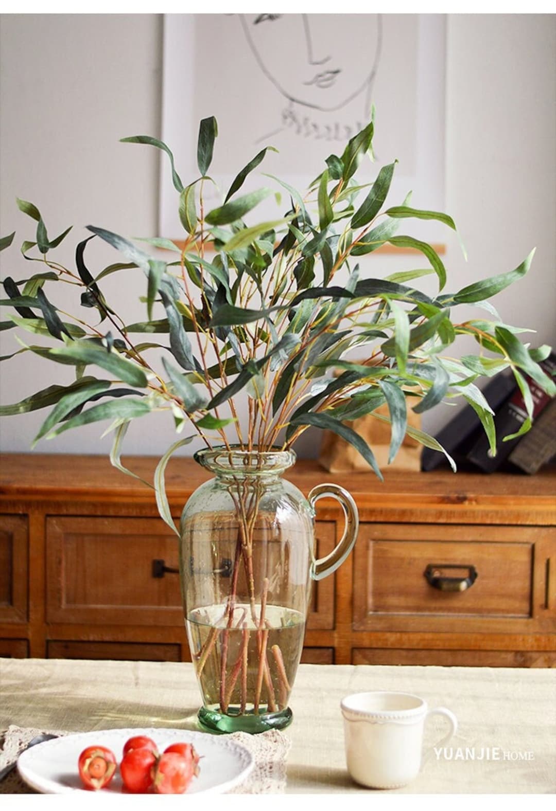 Green Willow Eucalyptus, Faux Willow, Artificial Eucalyptus, Fake ...