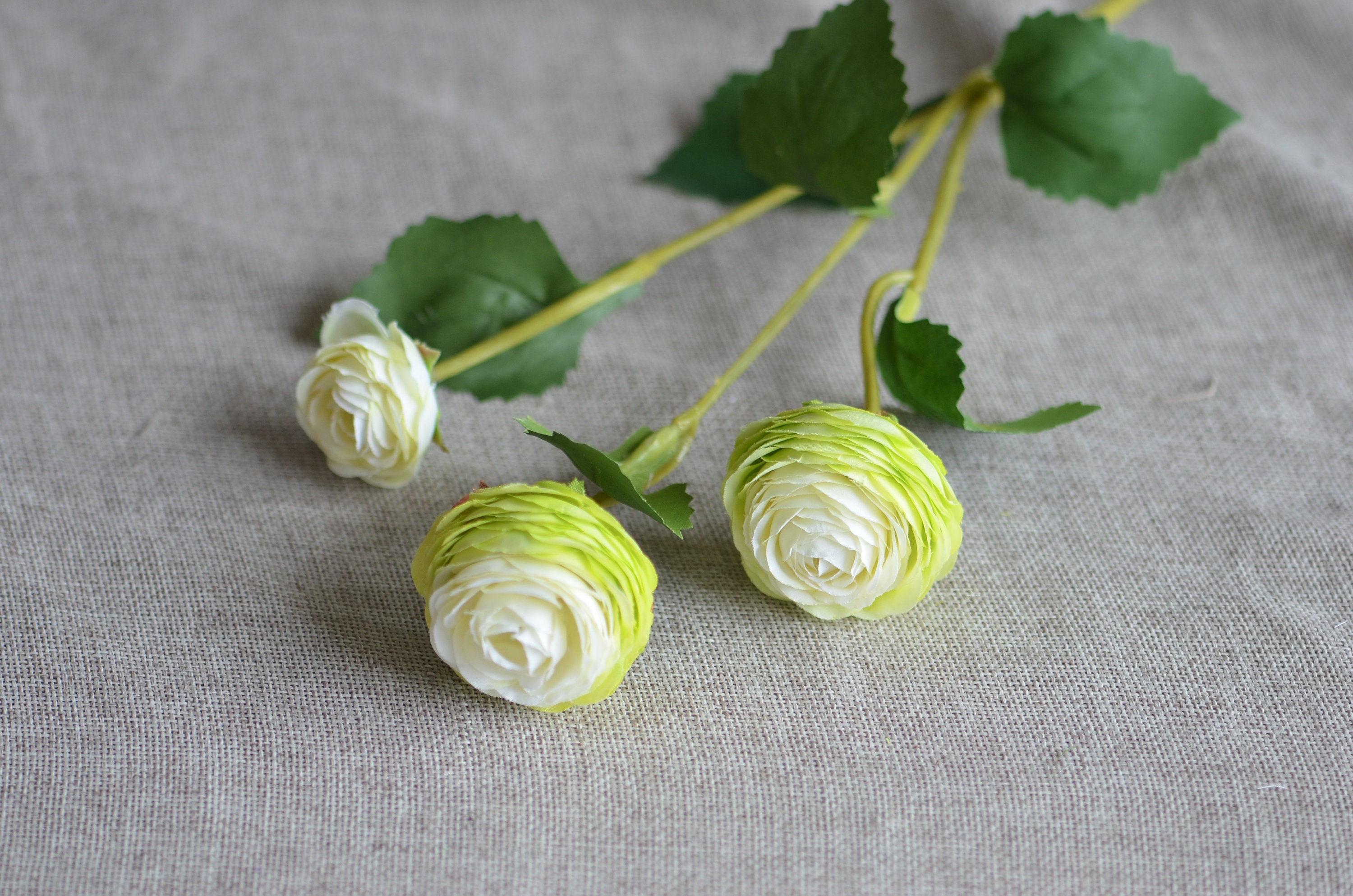 Ranunculus, Small White Ranunculus, Peach Ranunculus, Artificial ...
